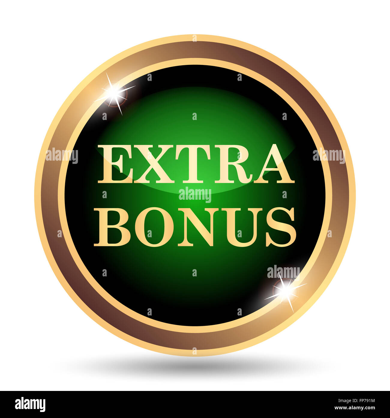 Extra bonus icon. Internet button on white background Stock Photo - Alamy