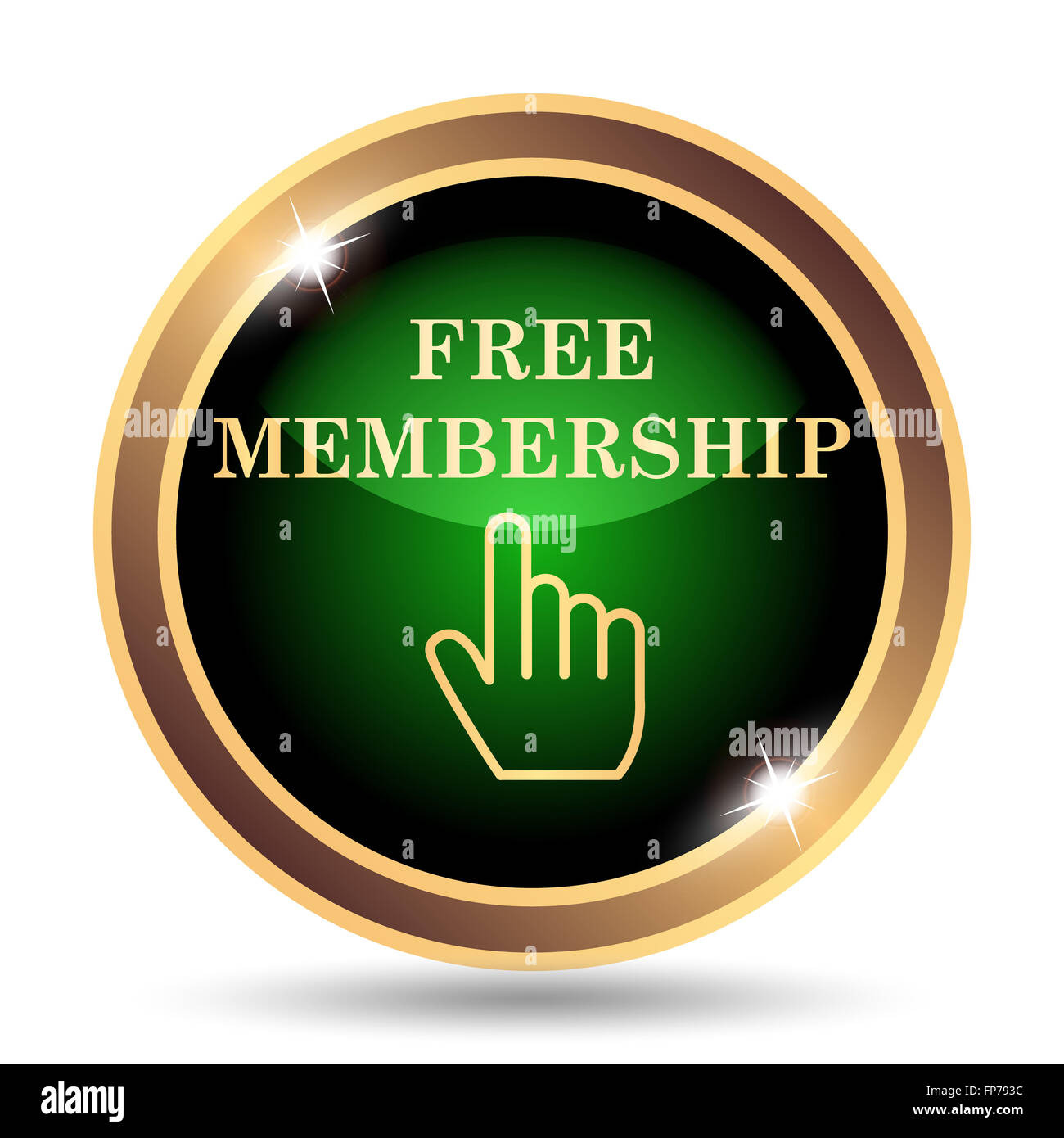 Free membership icon. Internet button on white background Stock Photo ...