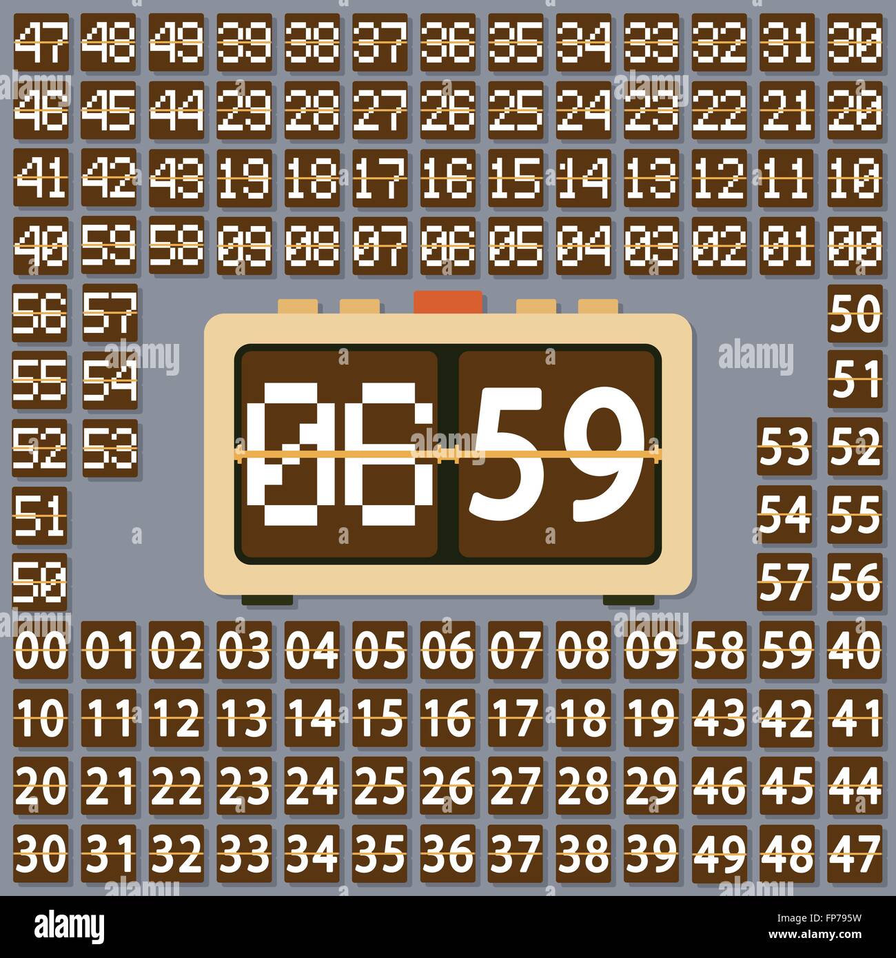 Vintage flip alarm clock Stock Vector Images - Alamy