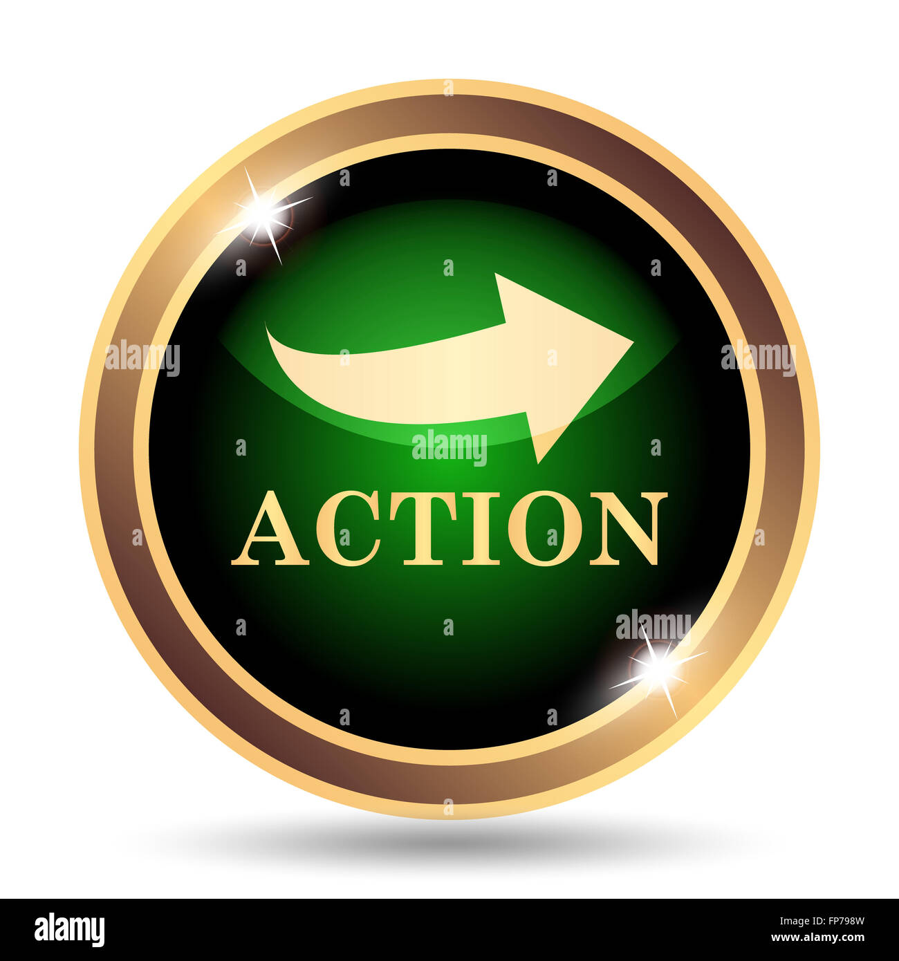 Action icon. Internet button on white background Stock Photo - Alamy