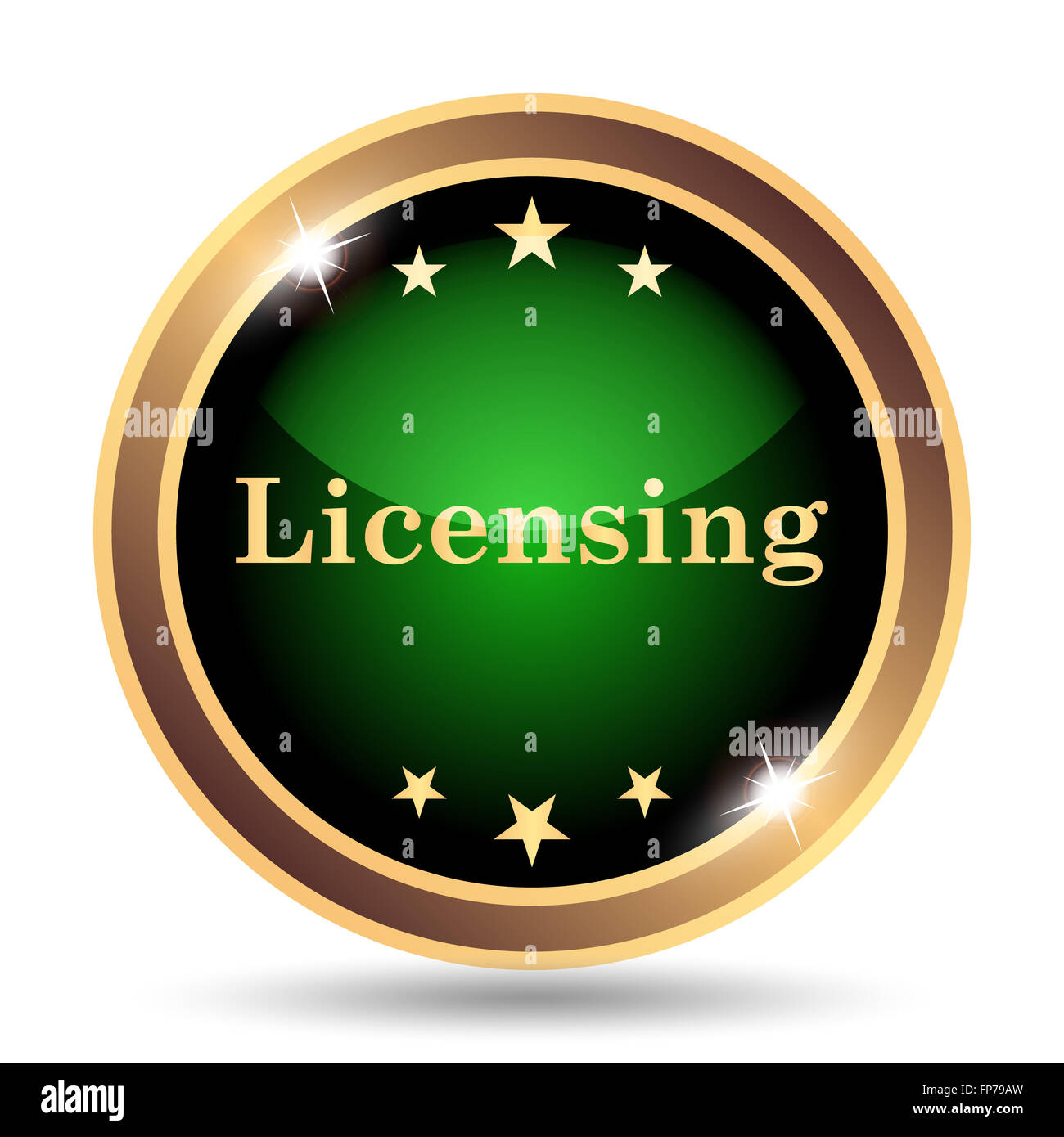 Licensing icon. Internet button on white background Stock Photo - Alamy