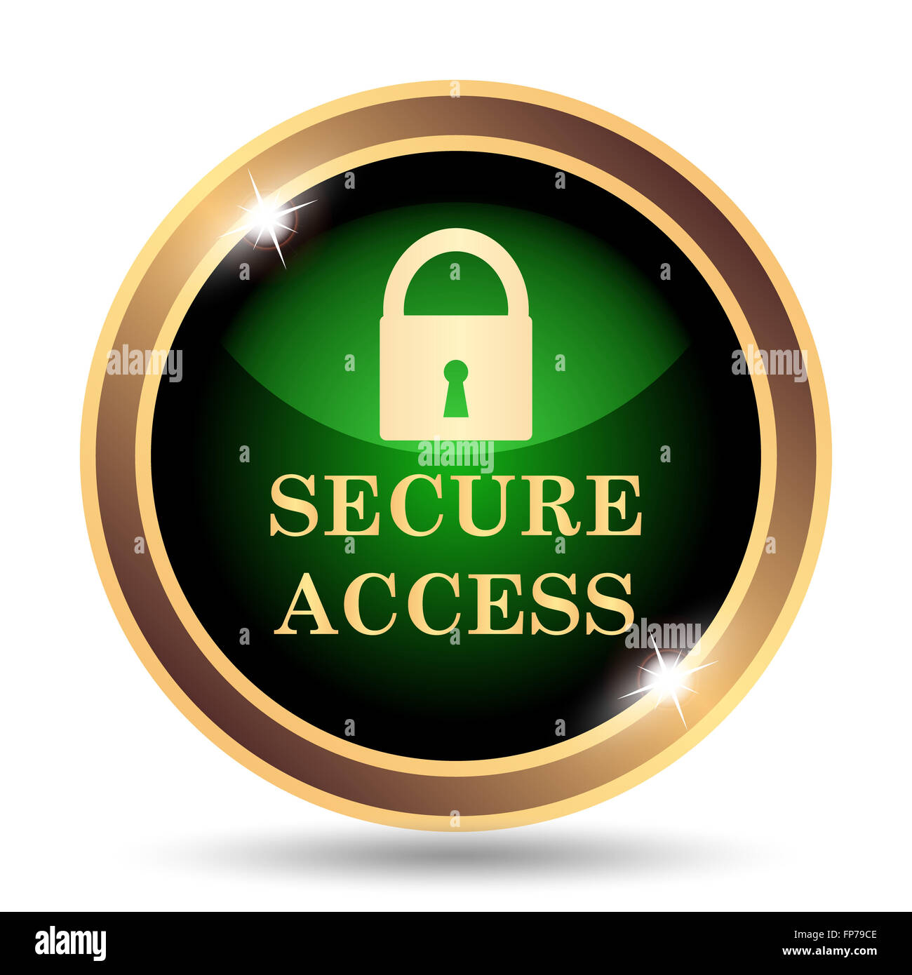 Secure access icon. Internet button on white background Stock Photo - Alamy