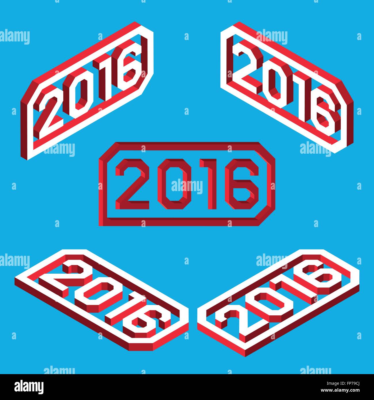 Isometric 2016 vector font Stock Vector Image & Art - Alamy