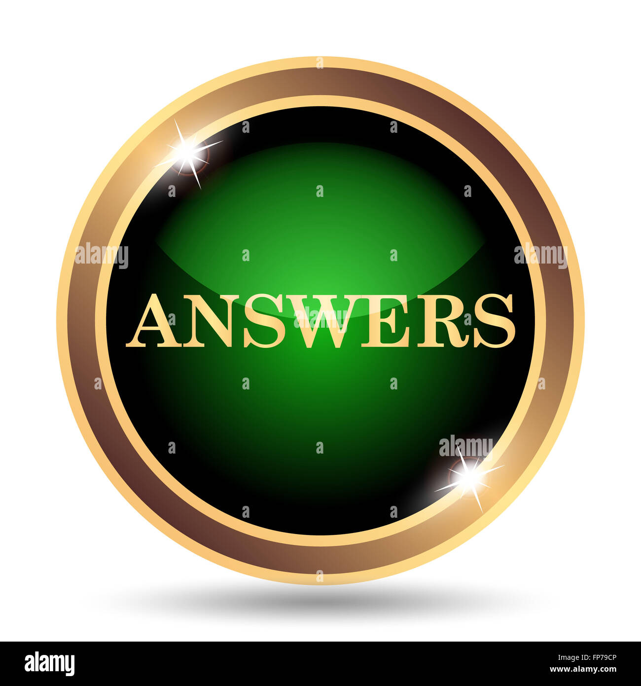 Answers icon. Internet button on white background Stock Photo - Alamy