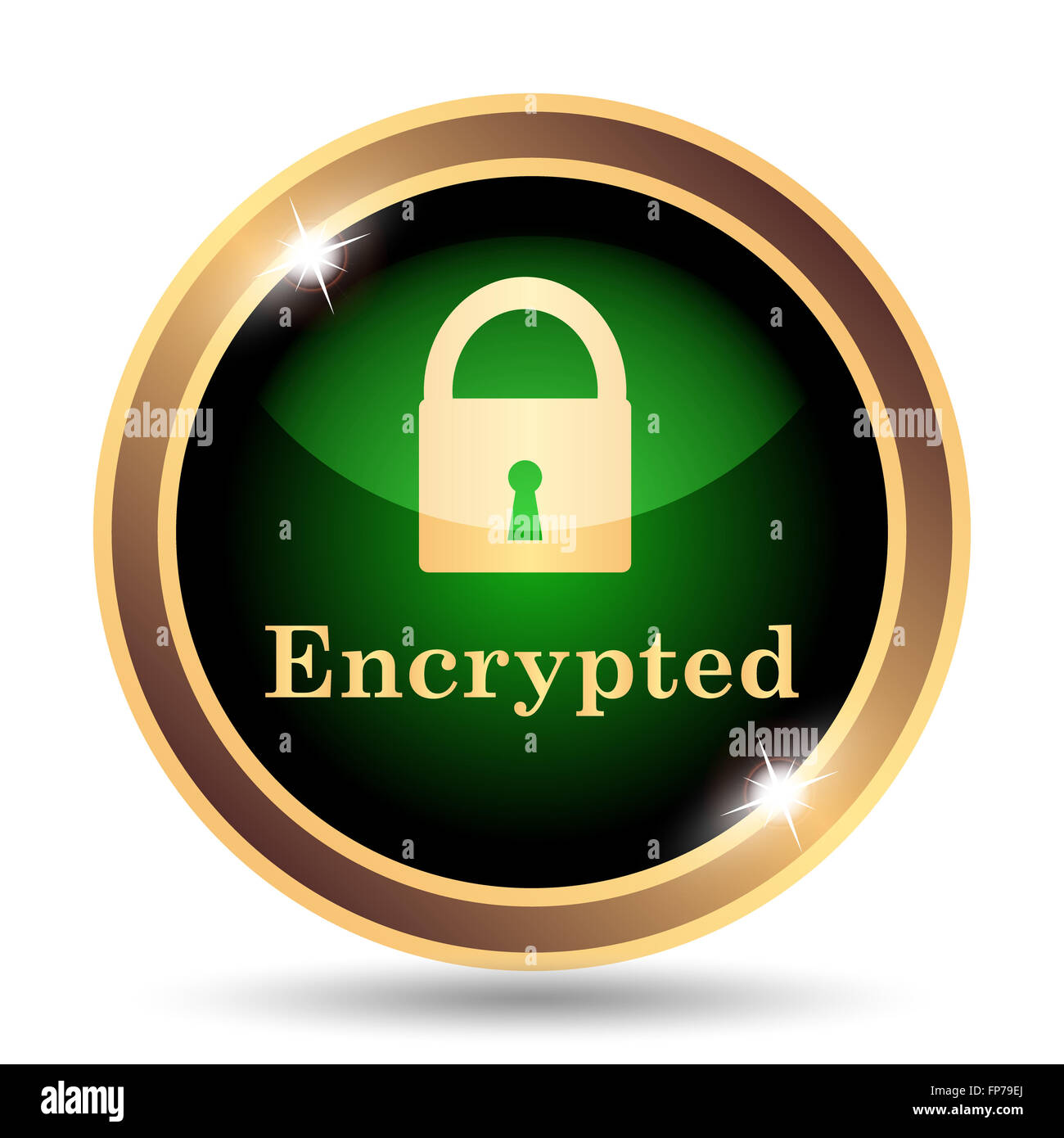 Encrypted icon. Internet button on white background Stock Photo - Alamy