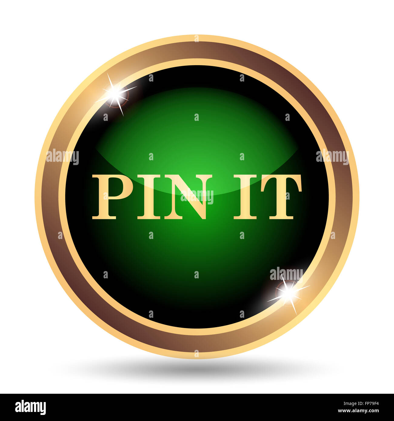 Pin it icon. Internet button on white background Stock Photo - Alamy