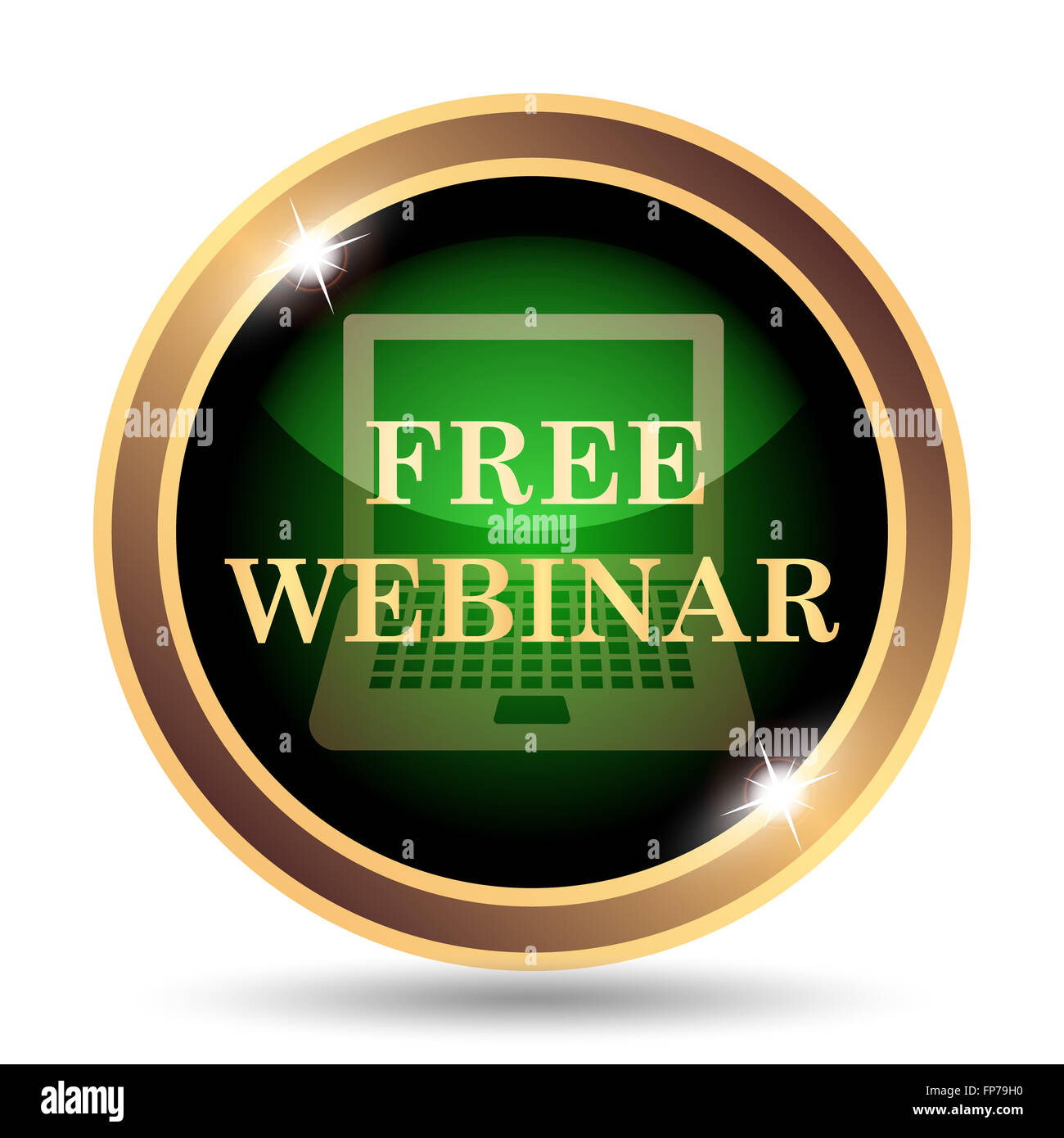 Free webinar icon. Internet button on white background Stock Photo - Alamy