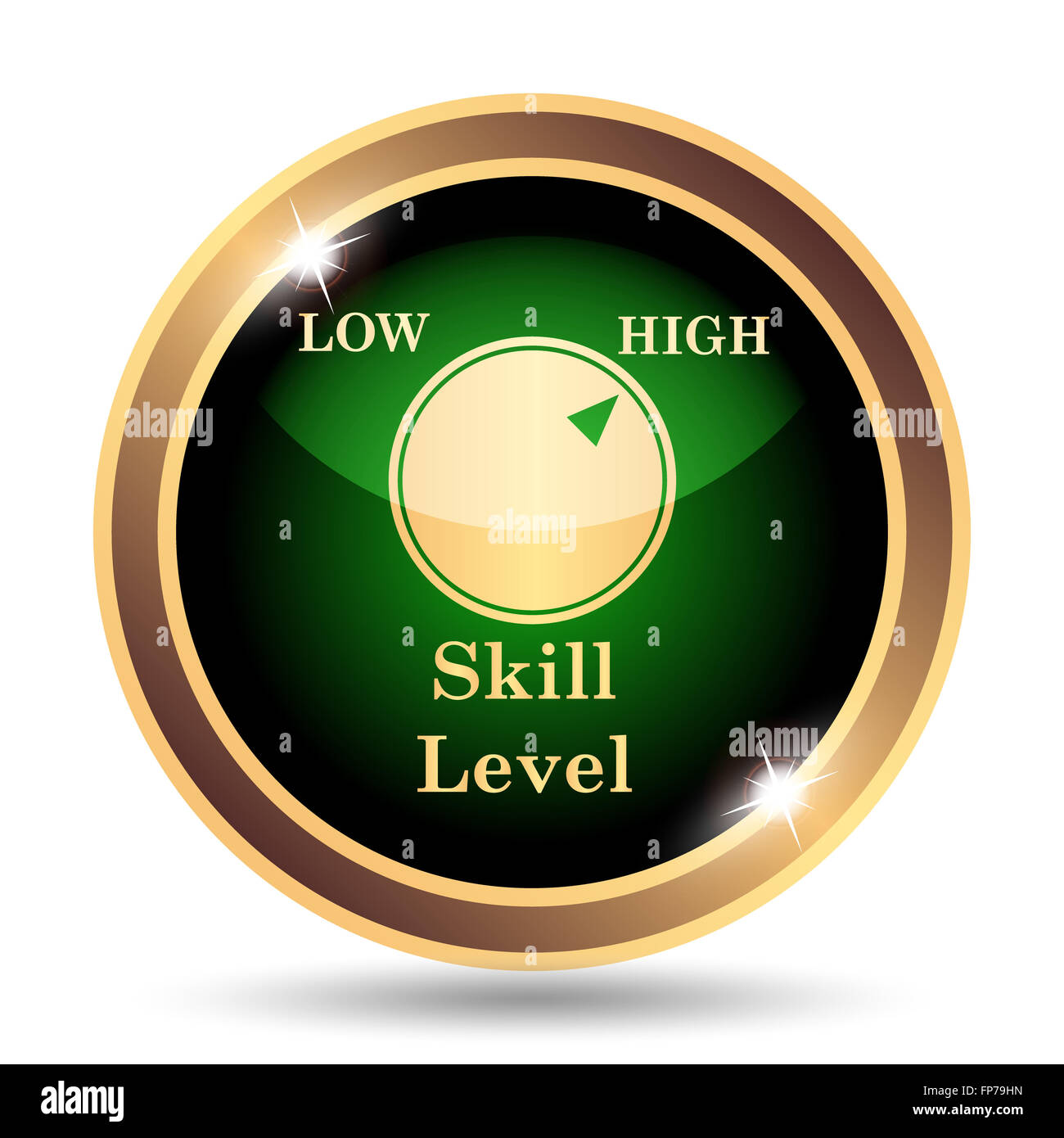 Skill level icon. Internet button on white background Stock Photo - Alamy