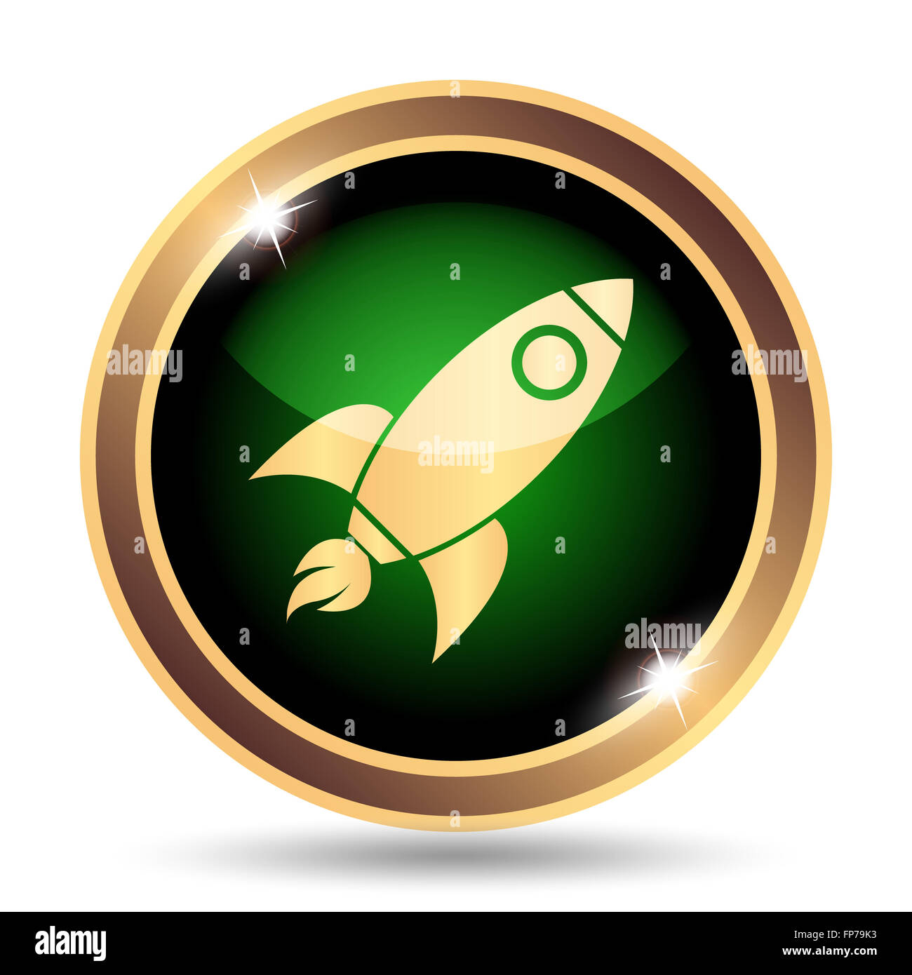 Rocket icon. Internet button on white background Stock Photo - Alamy