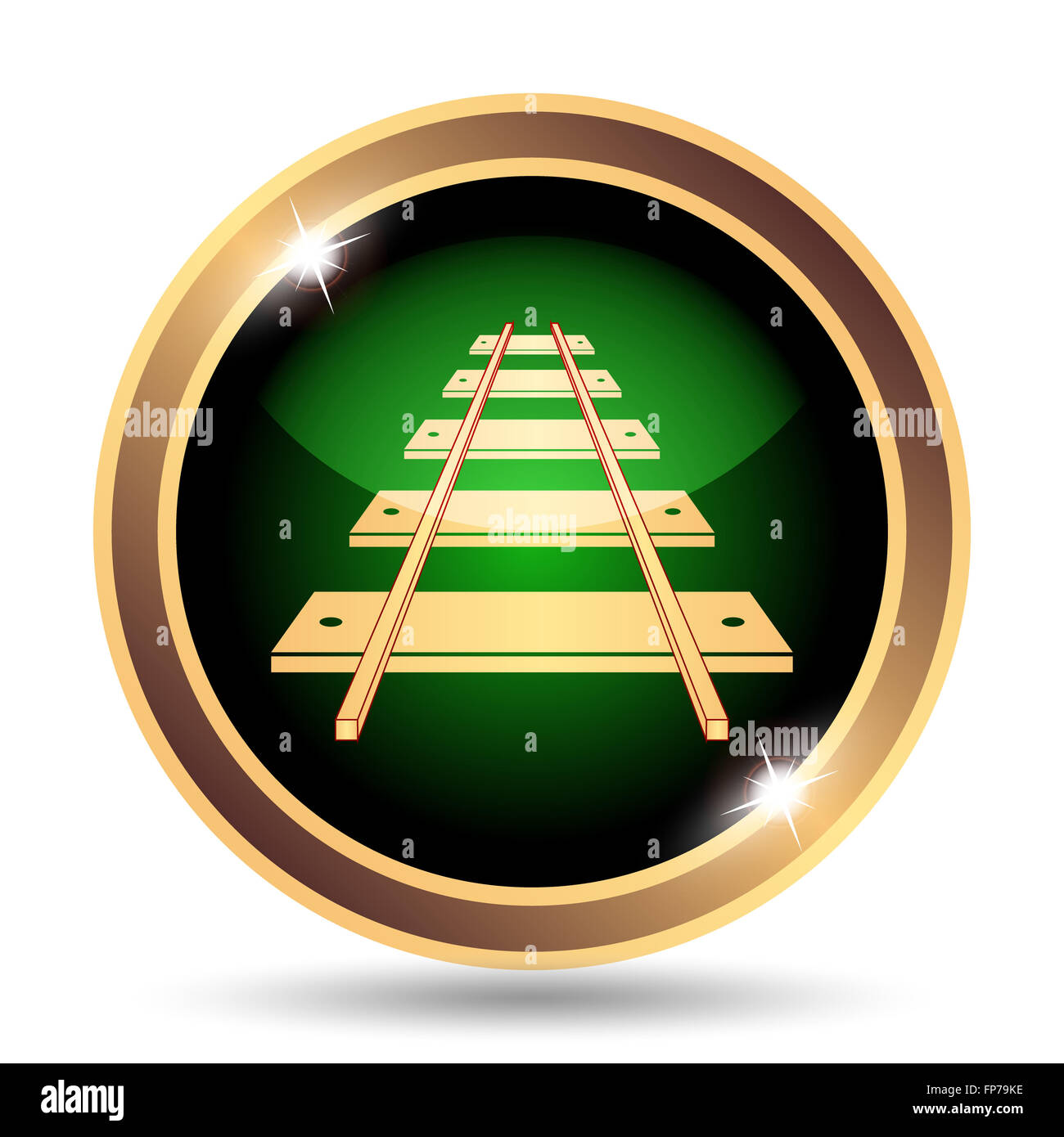 Rail road icon. Internet button on white background Stock Photo - Alamy