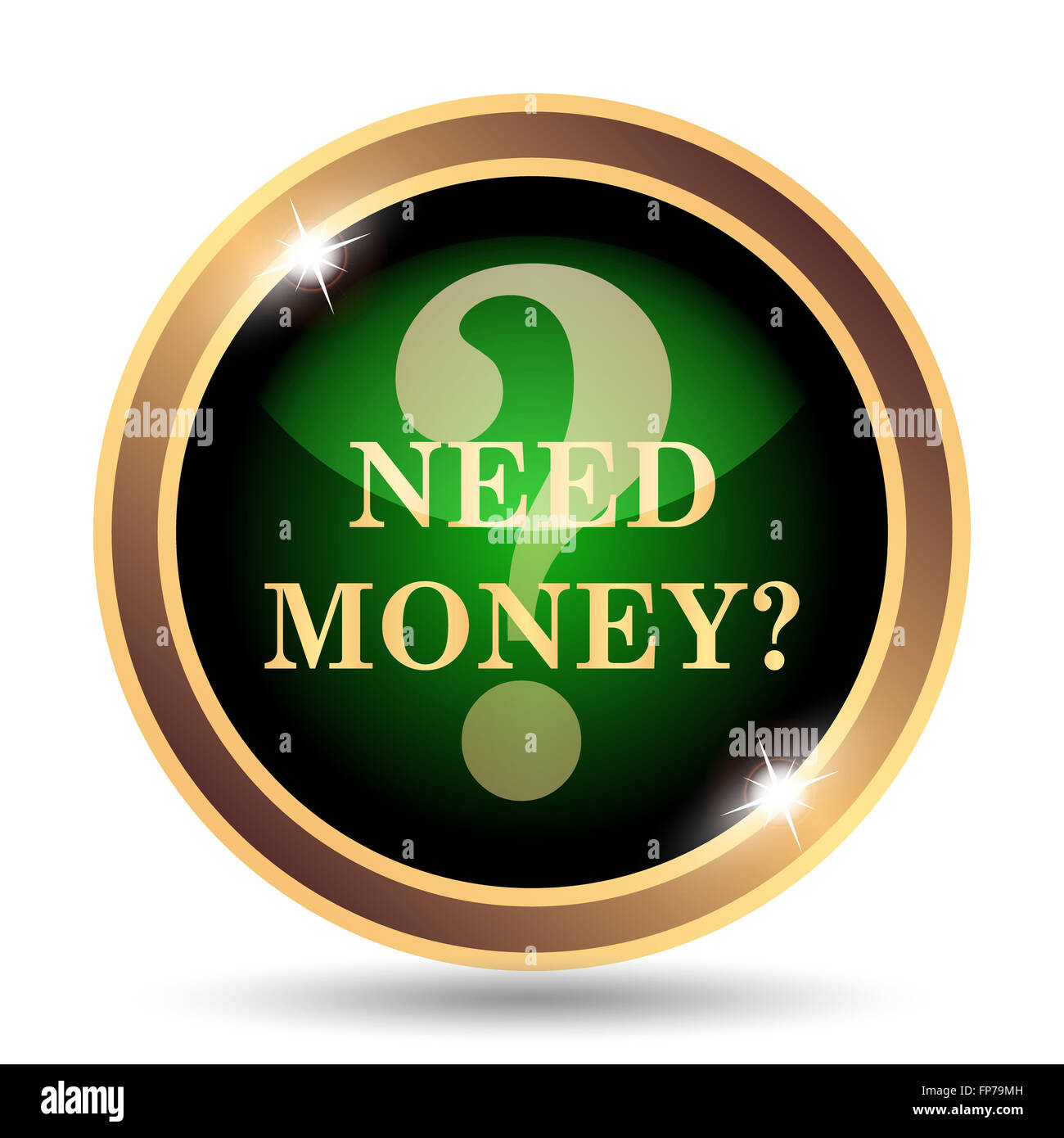 Need money icon. Internet button on white background Stock Photo - Alamy