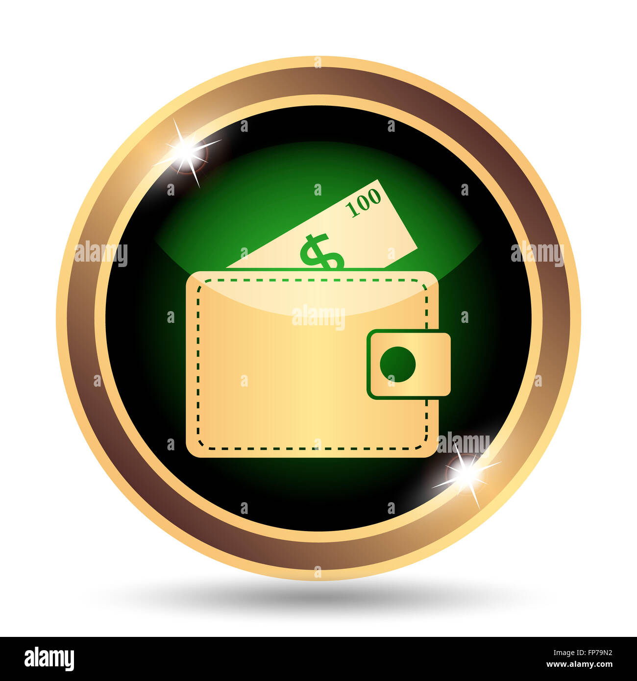 Wallet icon. Internet button on white background Stock Photo - Alamy