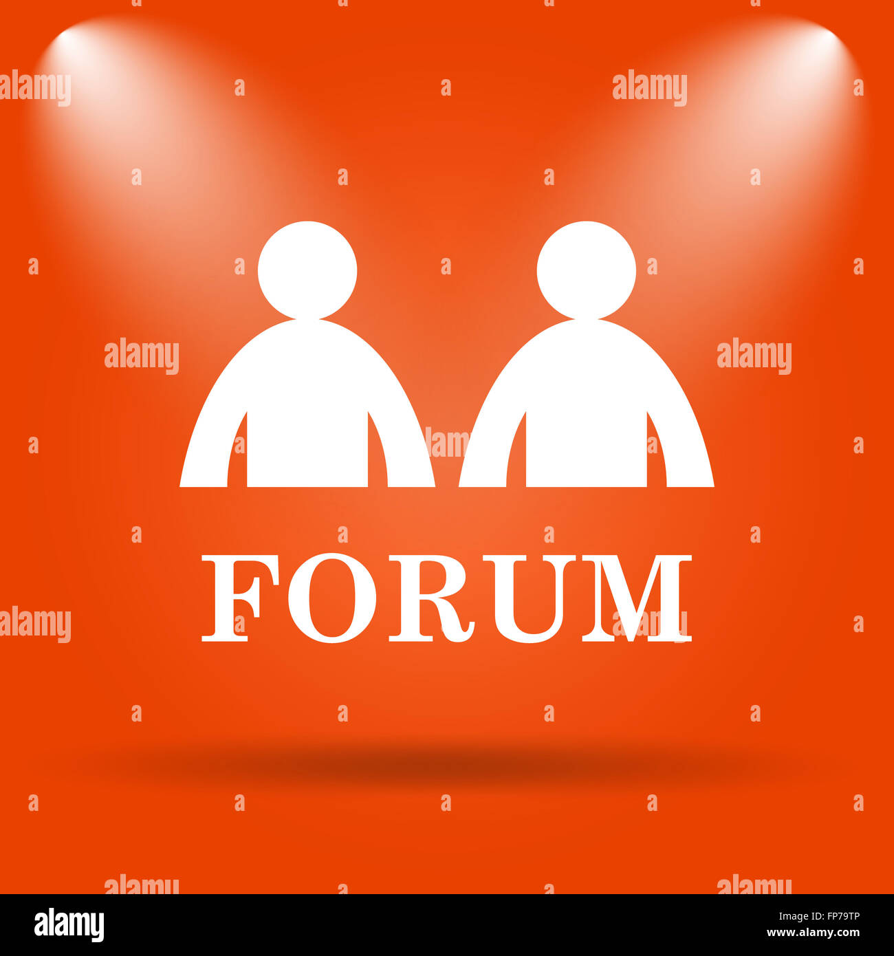 Forum icon. Internet button on orange background Stock Photo - Alamy