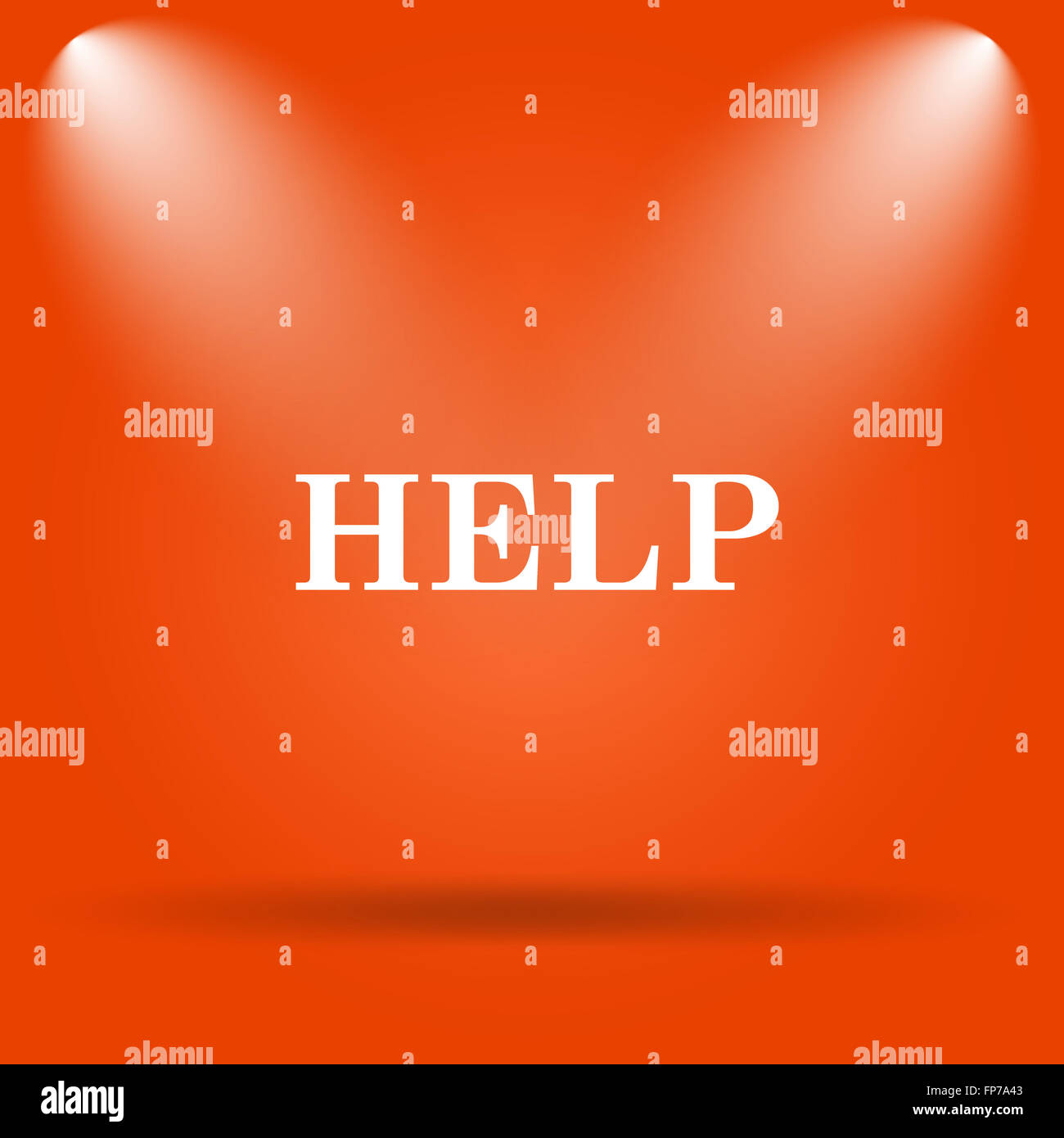 Help icon. Internet button on orange background Stock Photo - Alamy