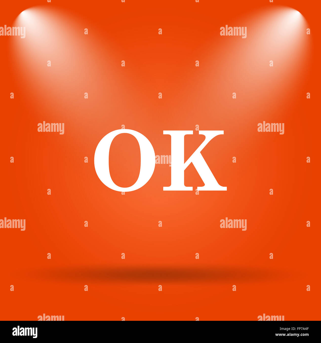 OK icon. Internet button on orange background Stock Photo - Alamy