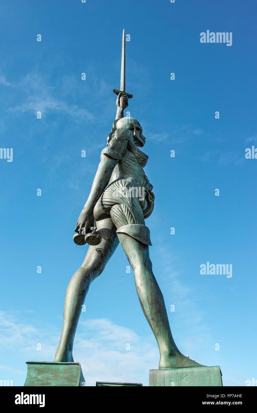 Verity. Damien Hirst statue, Ilfracombe harbor, Devon,UK Stock Photo ...