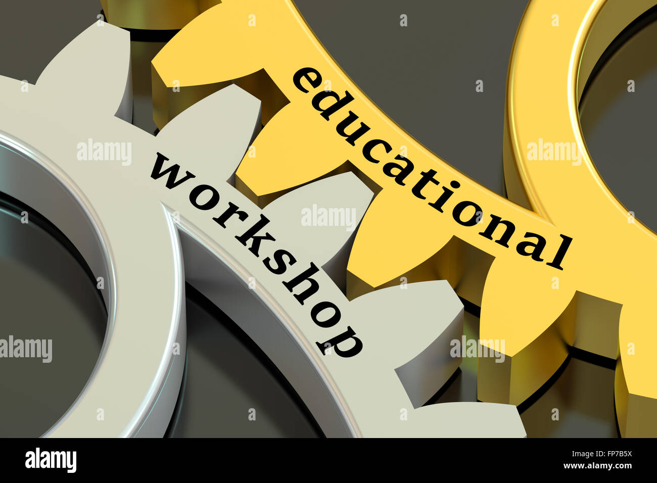 Education Workshop concept on the gearwheels Stock Photo - Alamy