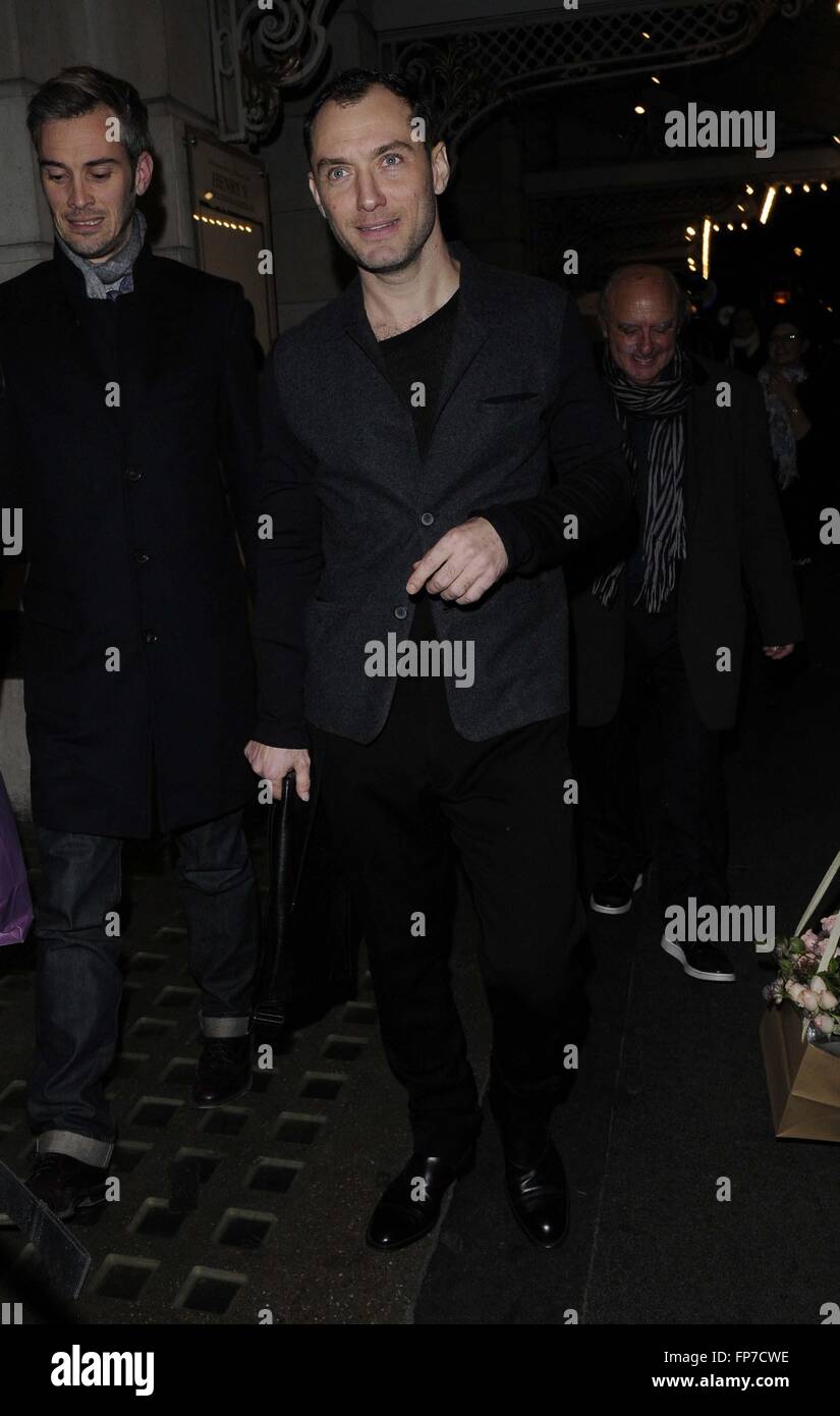 London, England, UK. Jude Law departs after the 'Henry V' press night ...