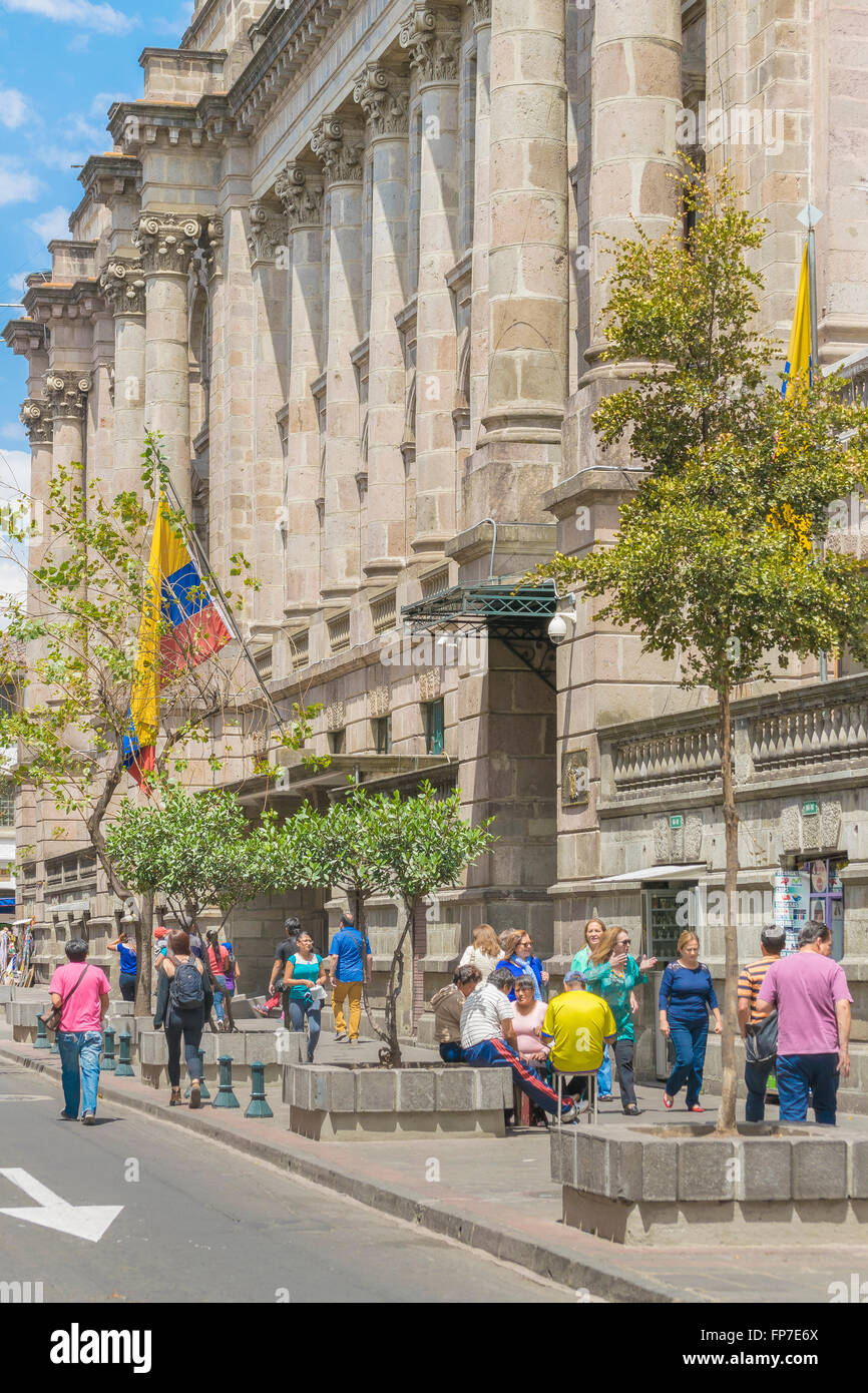 QUITO, ECUADOR, OCTOBER - 2015 - Low angle view of neoclassical style ...