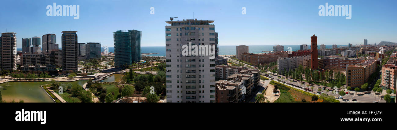 Parc de Diagonal Mar. Poble Nou quarter in Barcelona. Park designed by ...