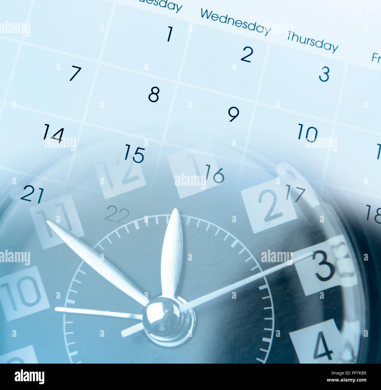 Clock face and calendar composite Stock Photo - Alamy