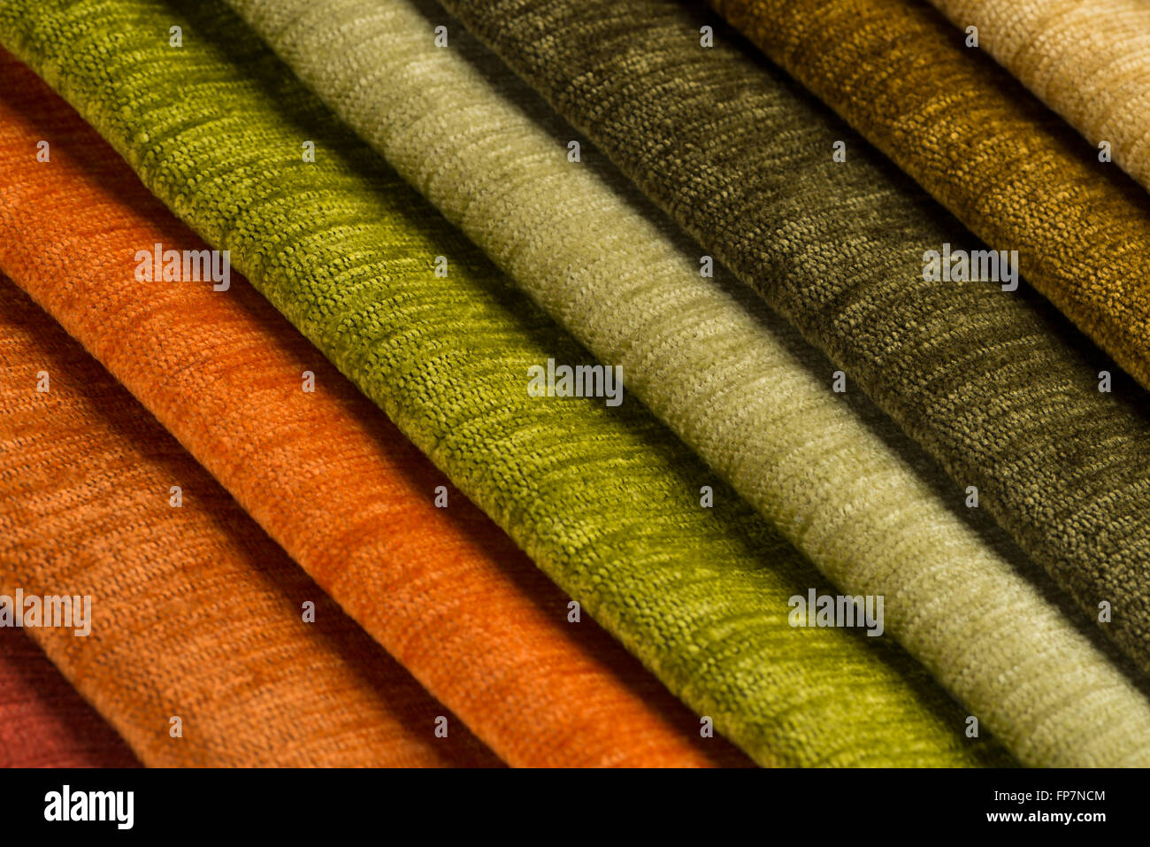 Closeup detail of multi color fabric texture samples Stock Photo - Alamy