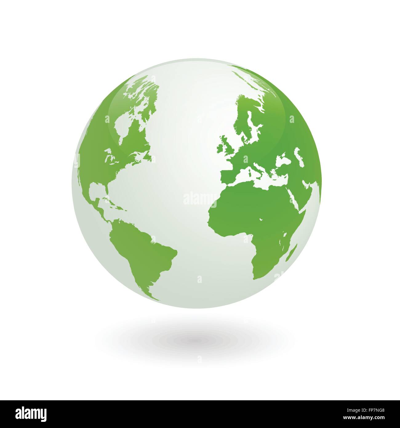 Image of a green earth globe isolated on a white background Stock ...