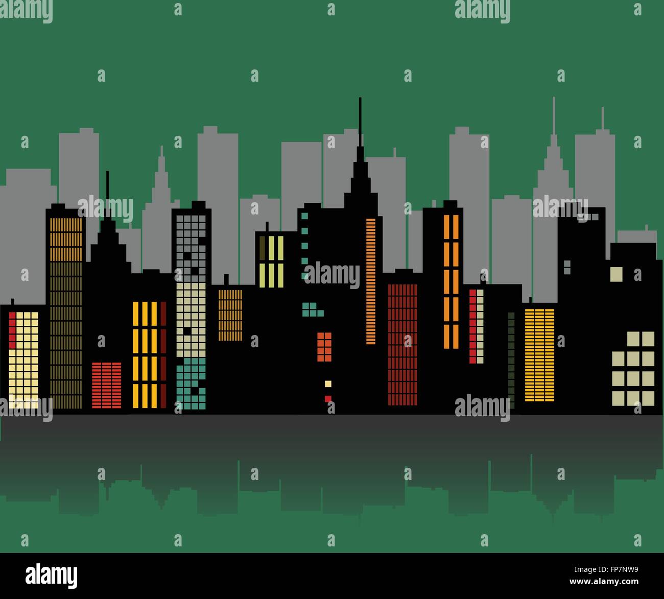 Image of a colorful retro city skyline Stock Vector Image & Art - Alamy