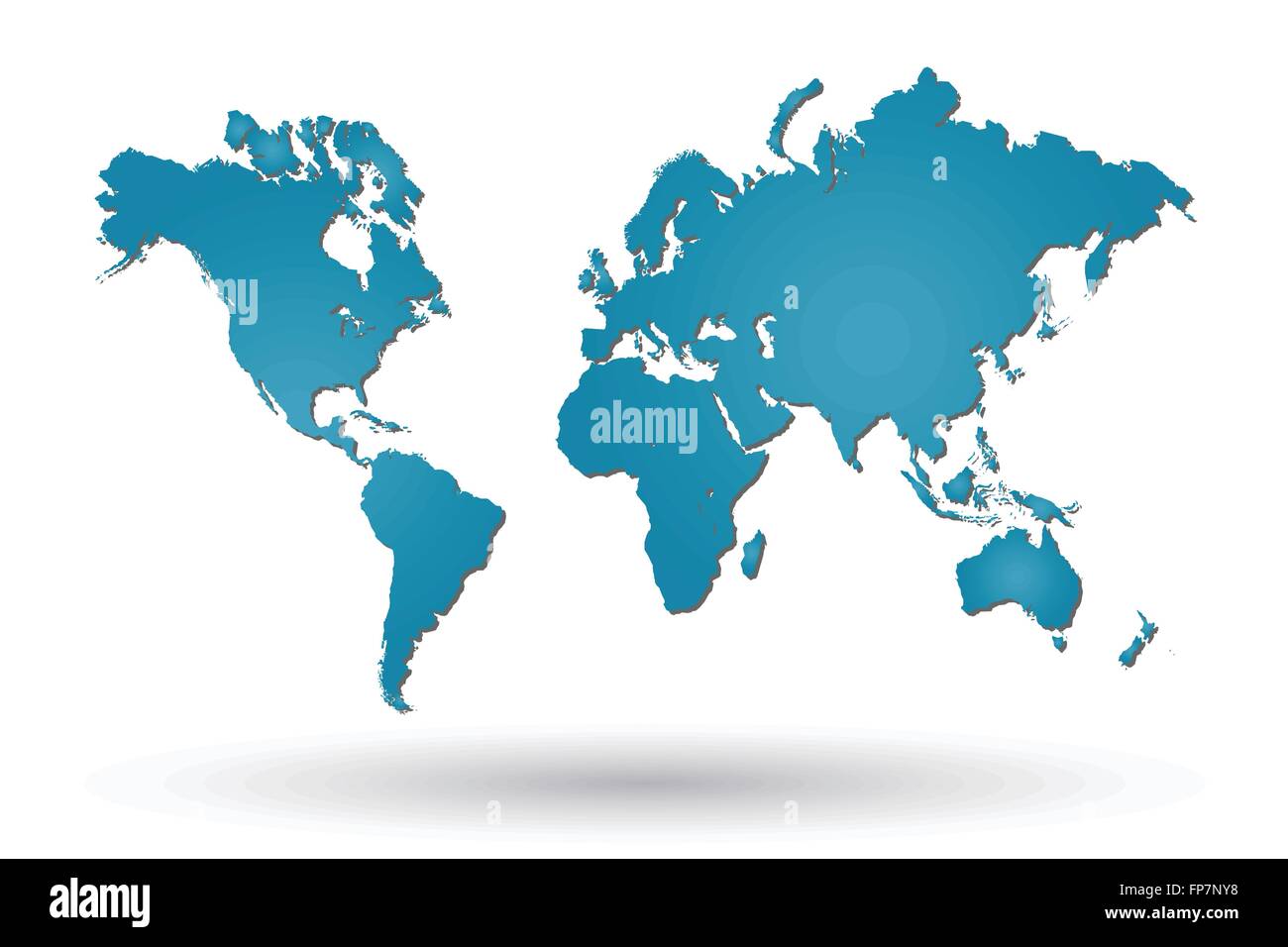 Image of a colorful world map isolated on a white background Stock ...
