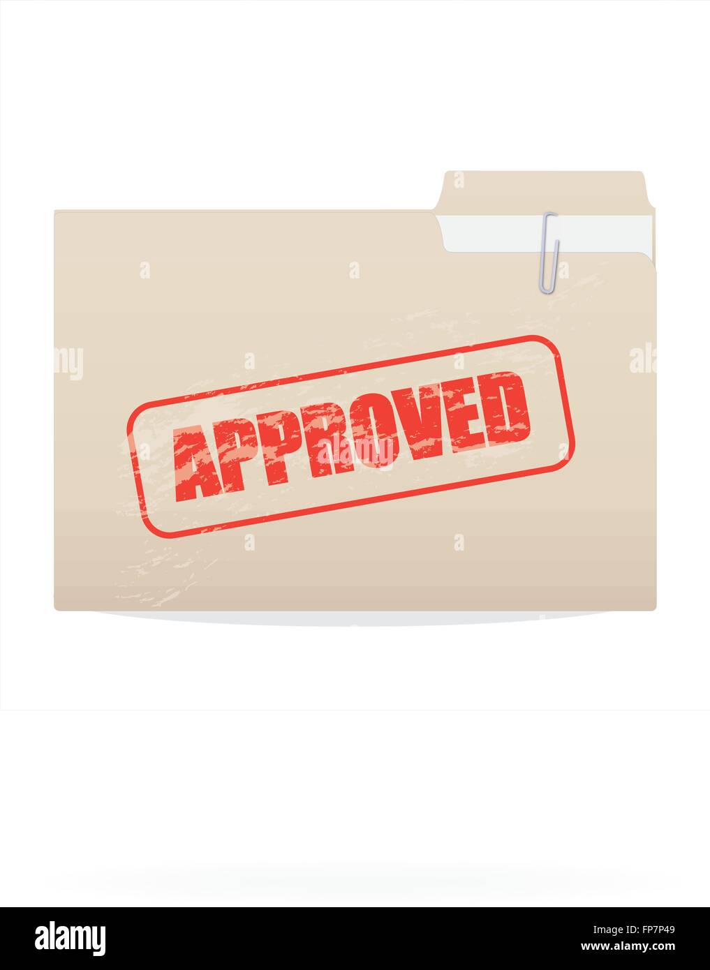 Image of a folder with an approved stamp isolated on a white background ...