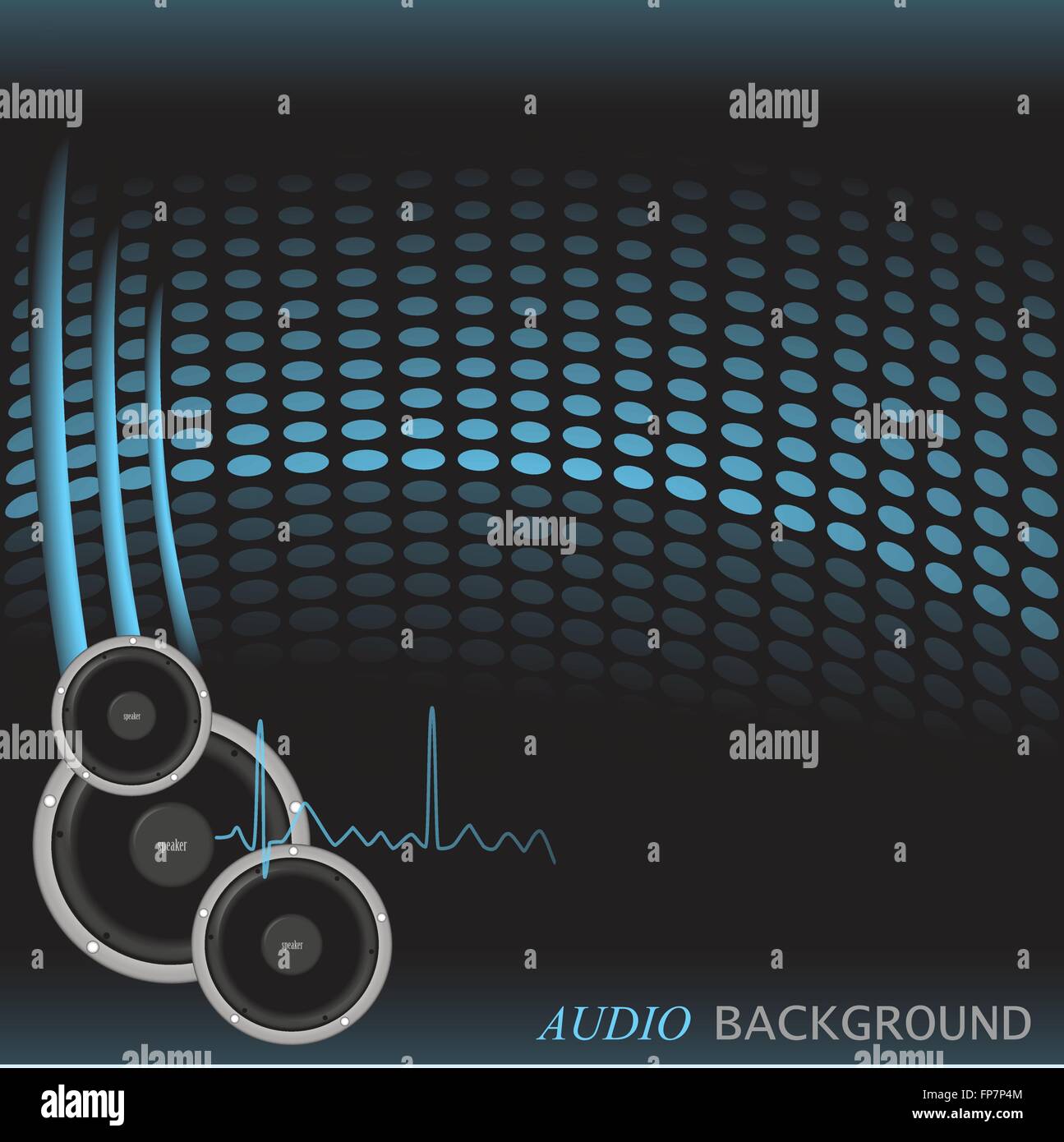 Image of a colorful, blue audio background with speakers Stock Vector ...