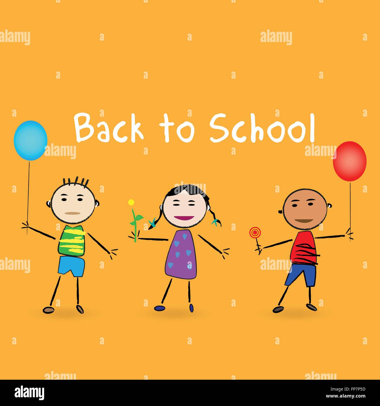 Image of a cartoon kids with the message "Back to School Stock Vector ...