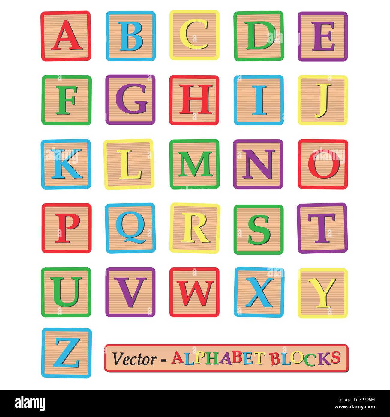 Image of alphabet blocks isolated on a white background Stock Vector ...
