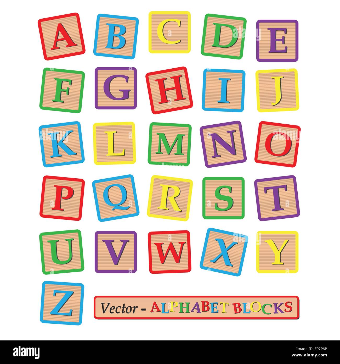Alphabet wooden blocks Stock Vector Images - Alamy