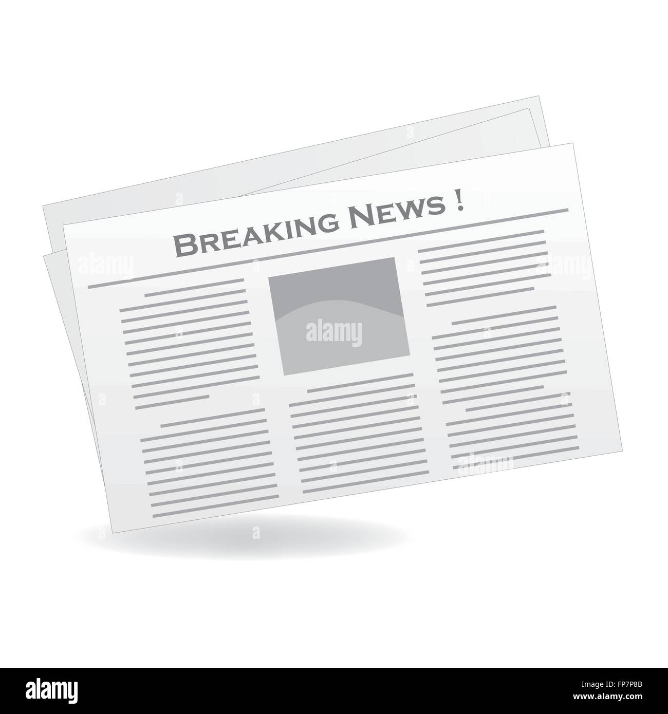 Image of a newspaper with the headline Breaking News isolated on a ...