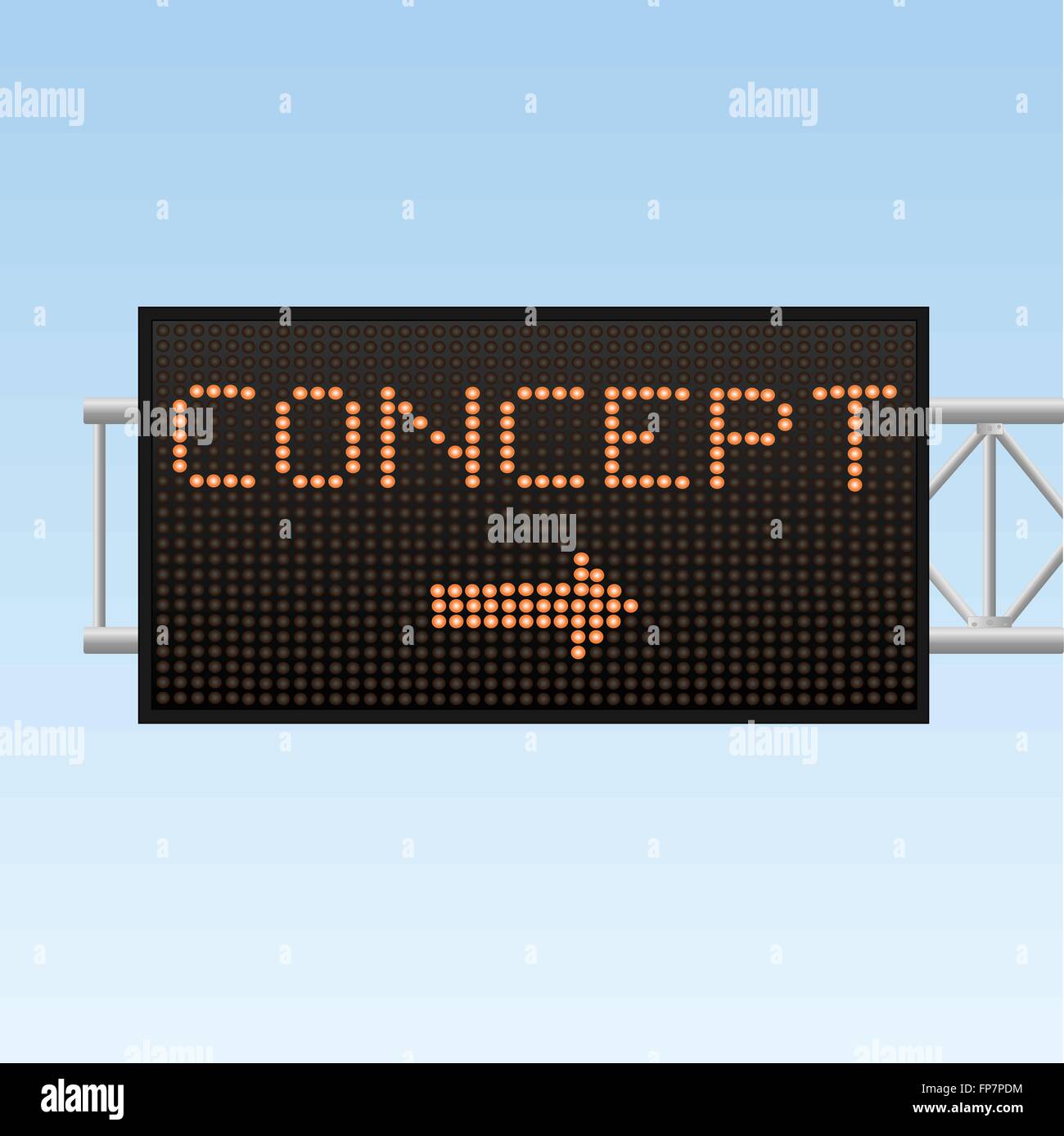 Image of a Concept electronic highway sign against a blue sky ...