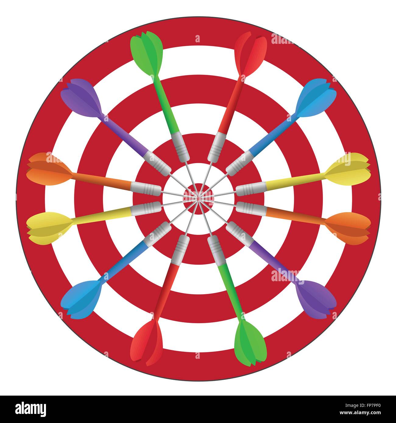 Image of colorful darts in a circle isolated on a white background ...