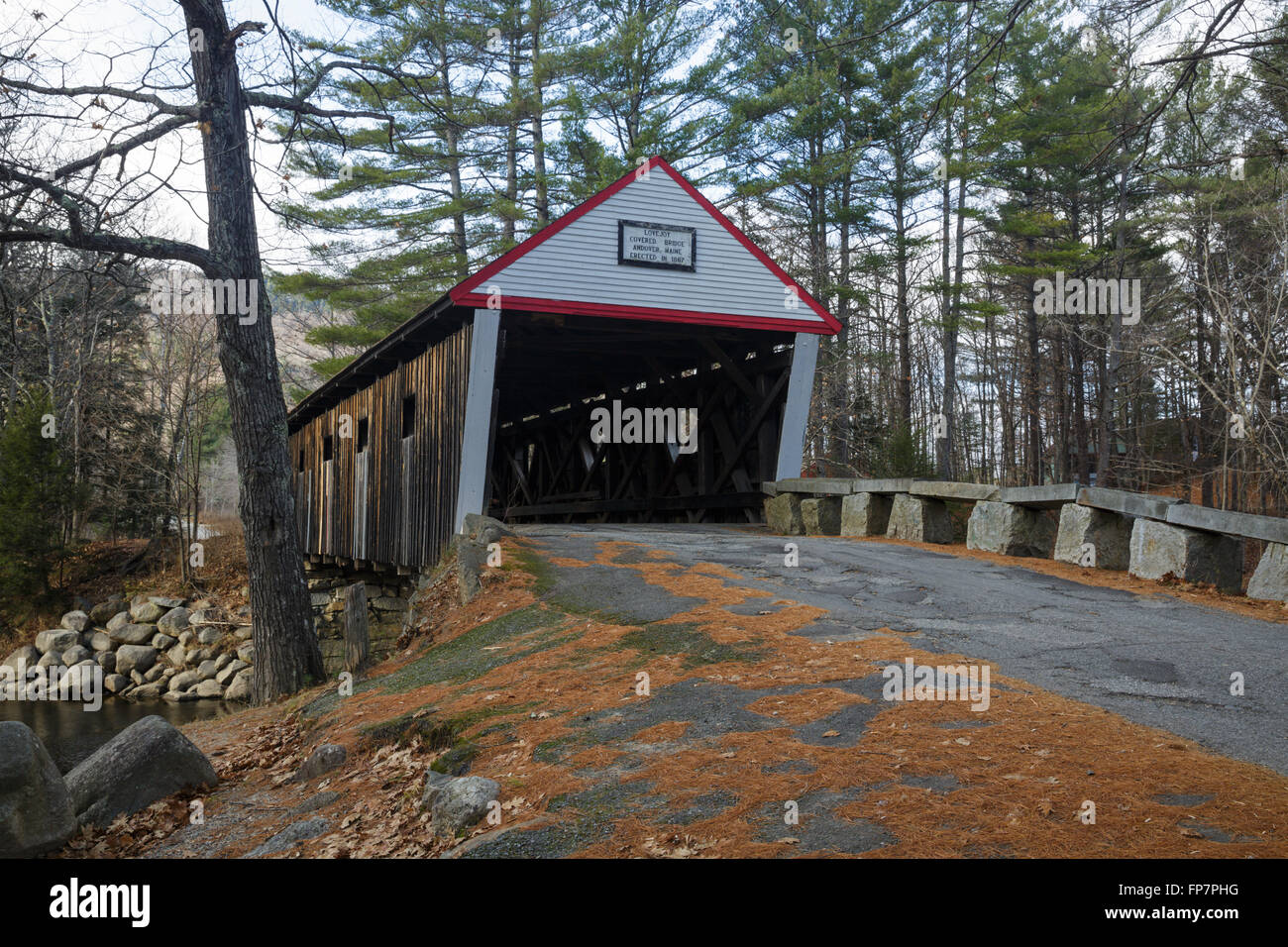 Lovejoy Covered Bridge in Andover, Maine USA Stock Photo - Alamy