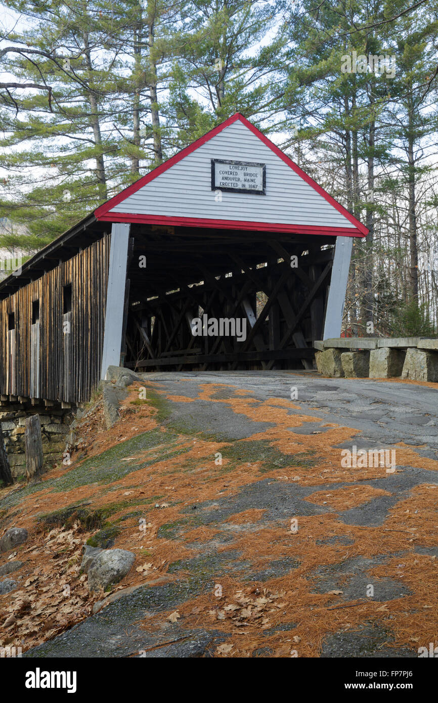 Lovejoy Covered Bridge in Andover, Maine USA Stock Photo - Alamy