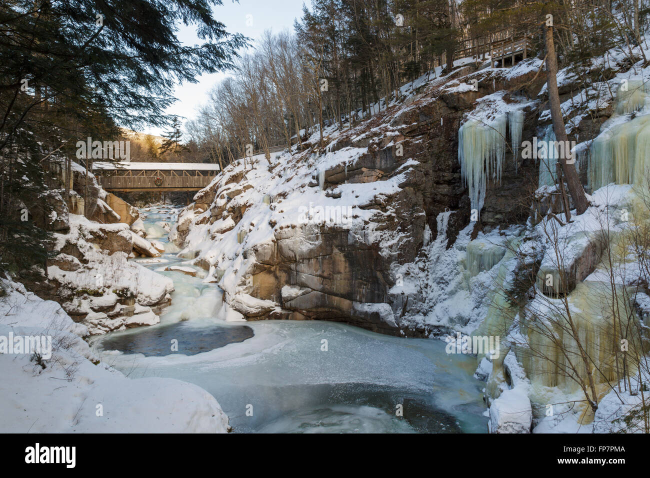 Franconia Notch State Park - Sentinel Pine Covered Bridge during the ...