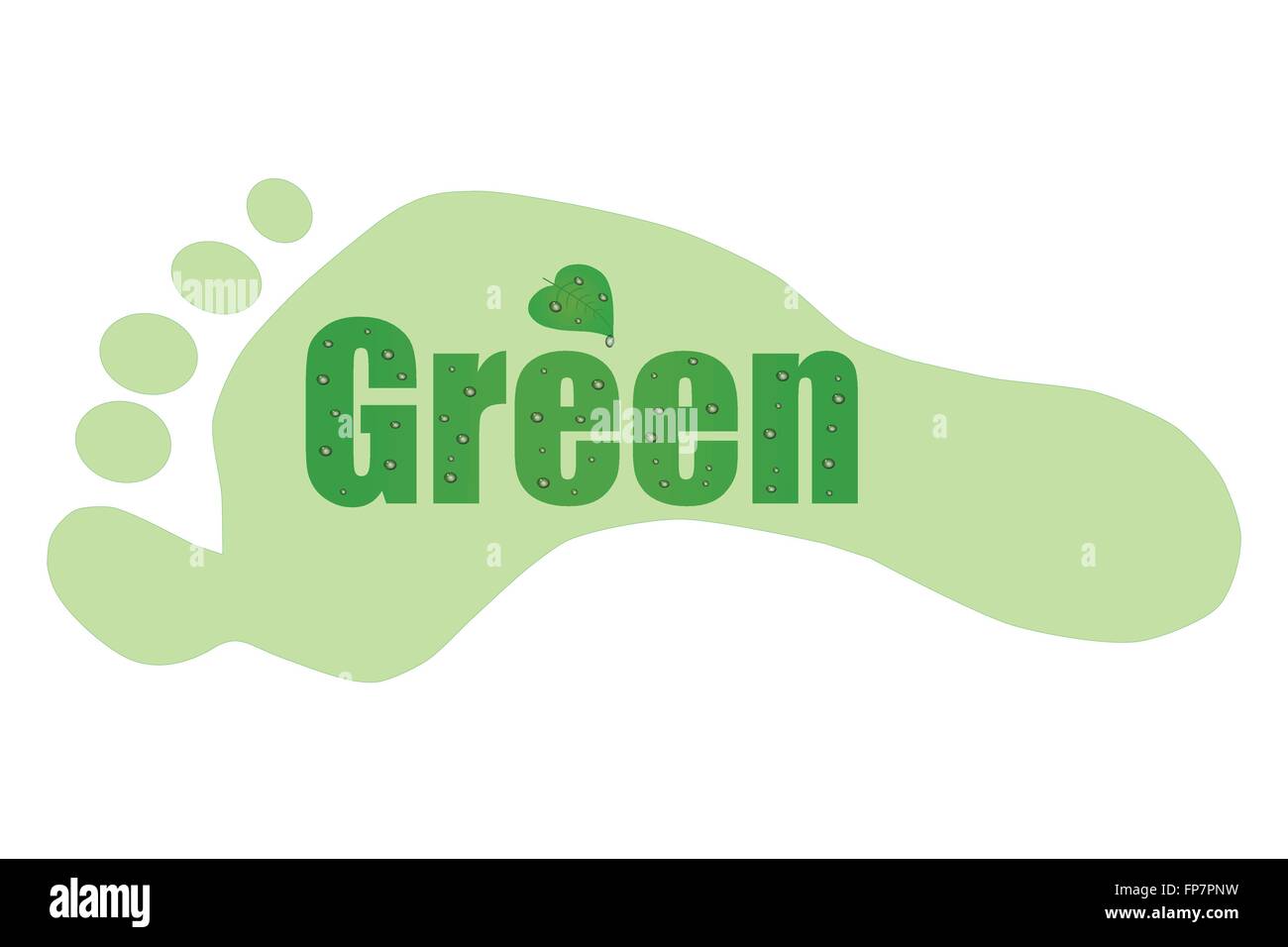 Illustration of a green footprint on a grass background Stock Vector ...