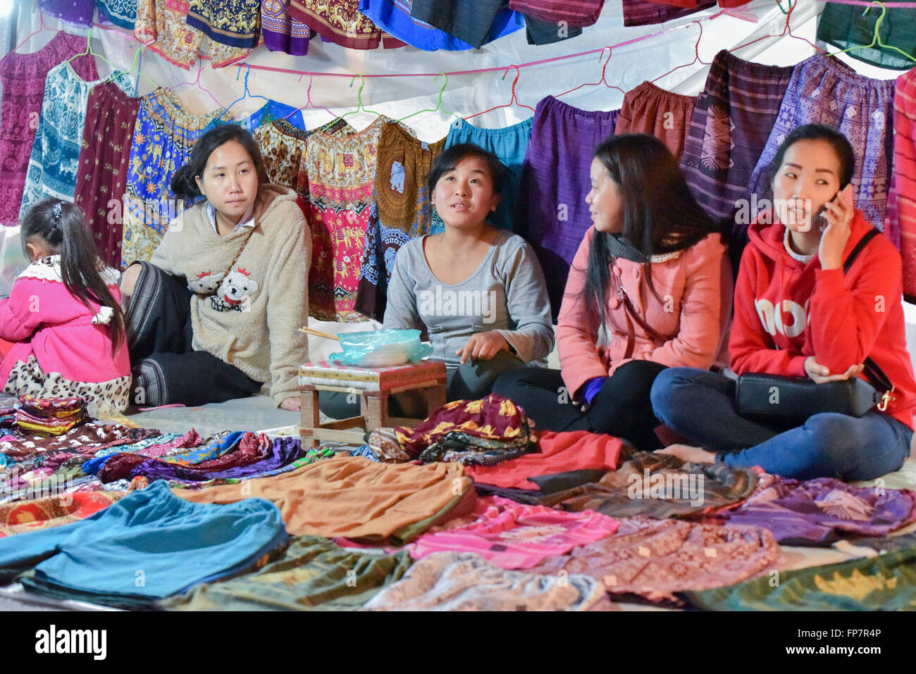Women Night market Luang Prabang Laos Stock Photo - Alamy