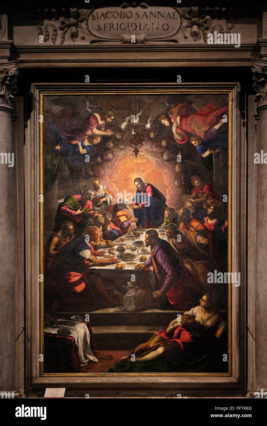 Altarpiece depicting the Last Supper by Tintoretto in Cathedral of St ...