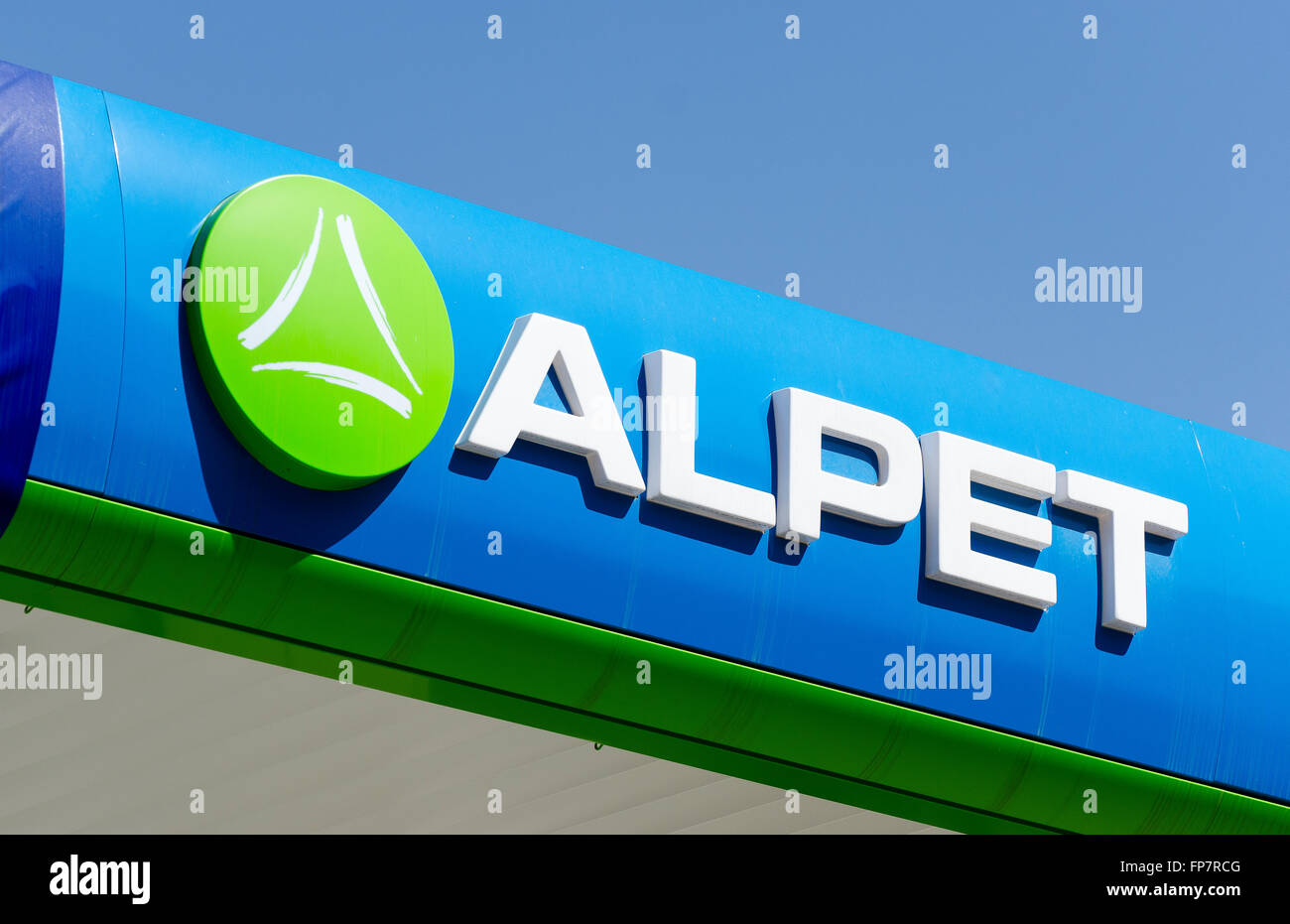 Alpet sign outside a petrol station in Cyprus Stock Photo - Alamy