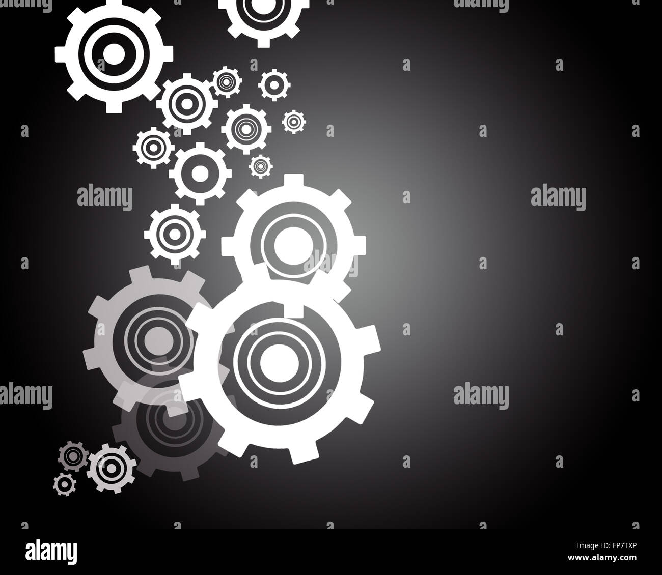 Set of mechanical gears on grey background Stock Photo - Alamy