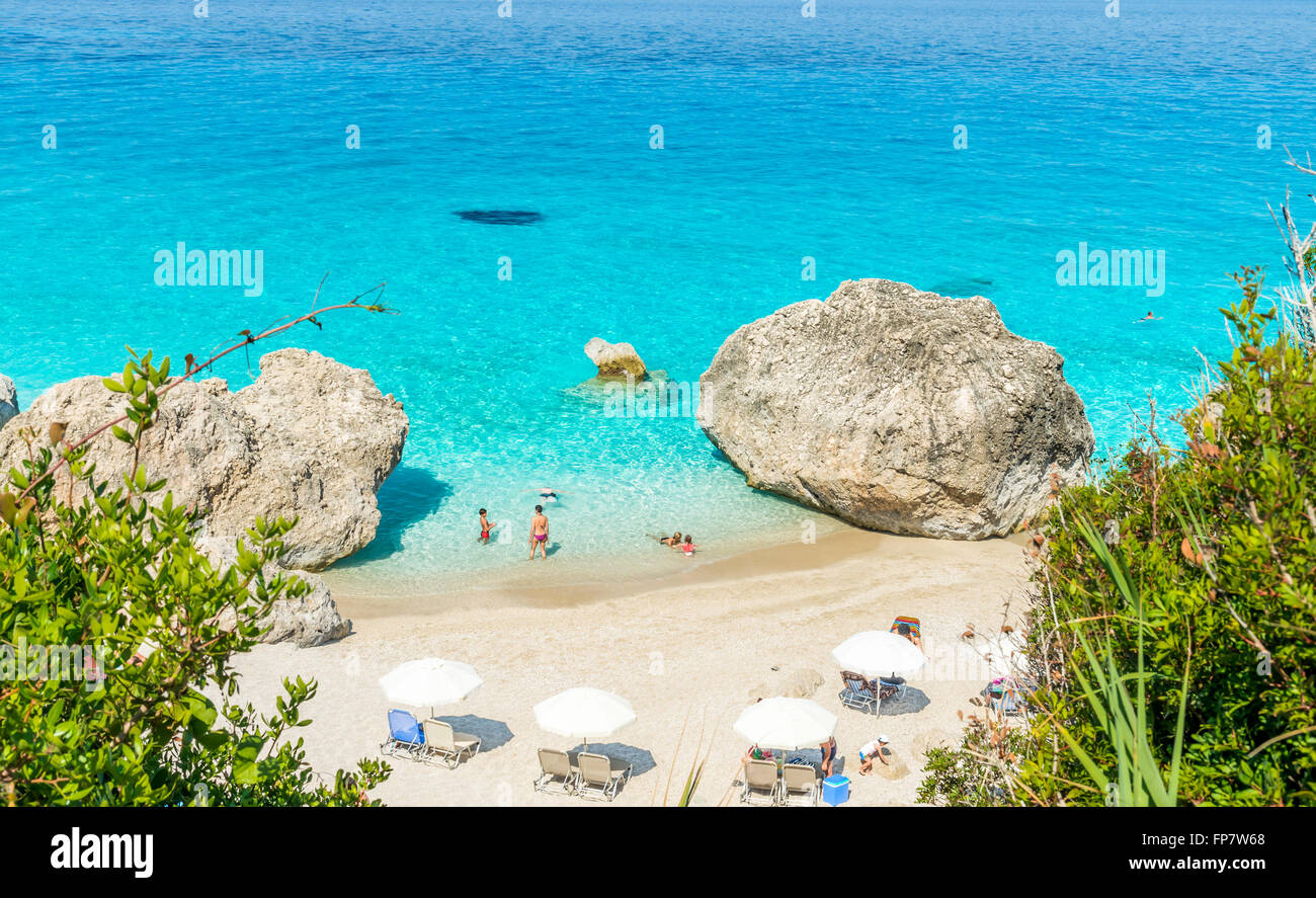 Kavalikefta Beach, Lefkada Island, Greece. Beautiful turquoise water ...