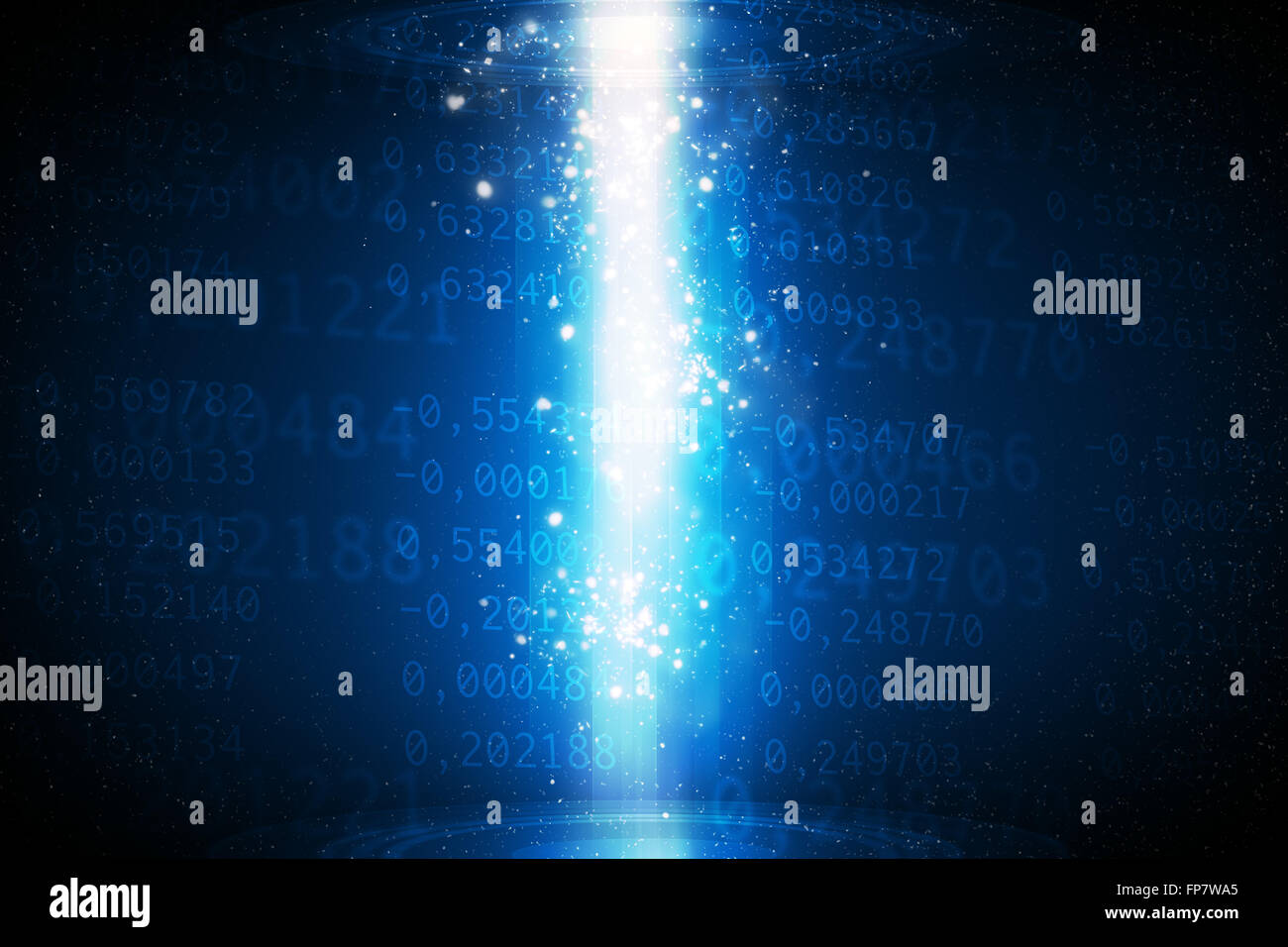 Abstract blue background with numbers and light line Stock Photo - Alamy