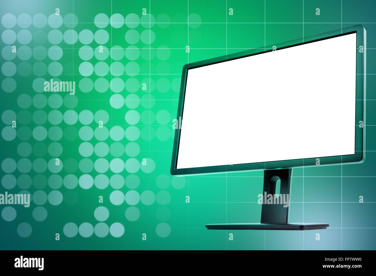 Monitor with blank screen and circles, technology concept Stock Photo ...