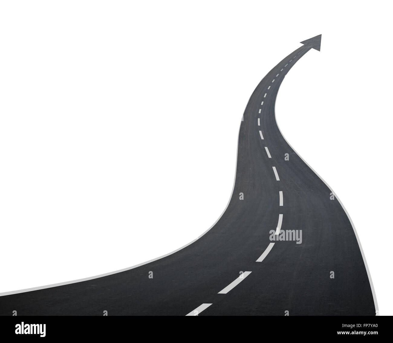 Road going up llike arrow isolated on white background Stock Photo - Alamy