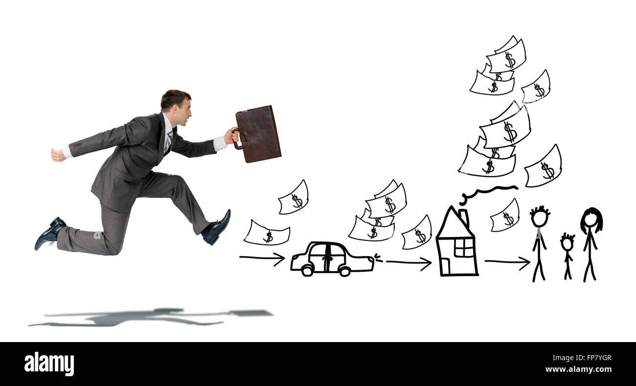 Drawing businessman running on hi-res stock photography and images - Alamy